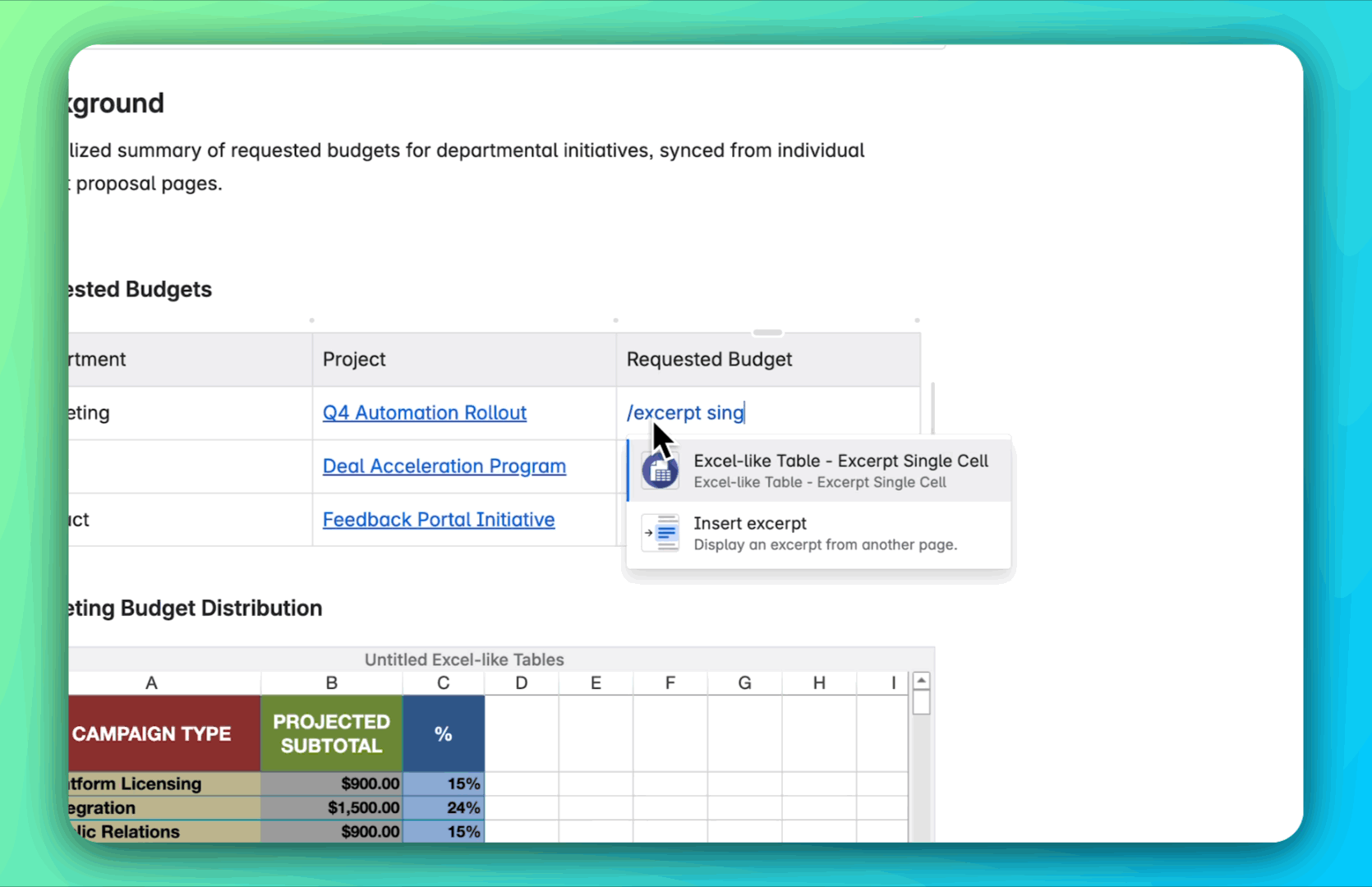 How To Reuse Table Data Across Multiple Pages With Excerpt Macros In Confluence